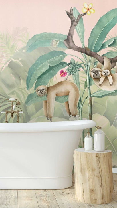 Shop Behang Lazy Luiaard | Jungle Collection bij Poespas