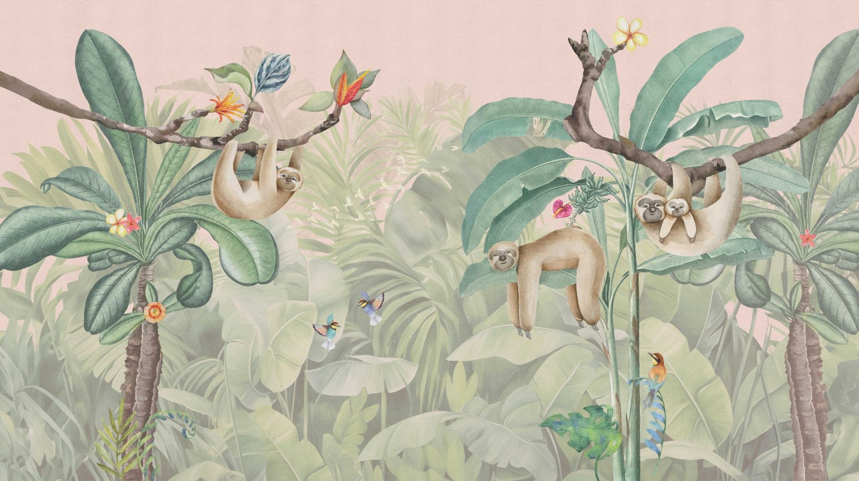 Shop Behang Lazy Luiaard | Jungle Collection bij Poespas