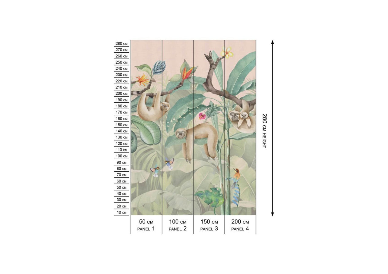 Shop Behang Lazy Luiaard | Jungle Collection bij Poespas